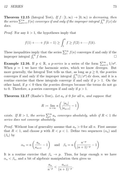 Solved Real Analysis ( Series): Prove the following problem | Chegg.com