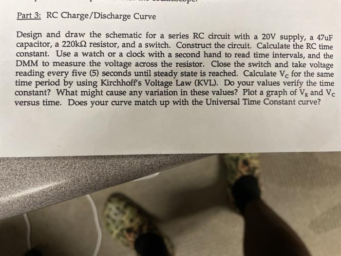 Solved Part 3: RC Charge/Discharge Curve Design and draw the | Chegg.com
