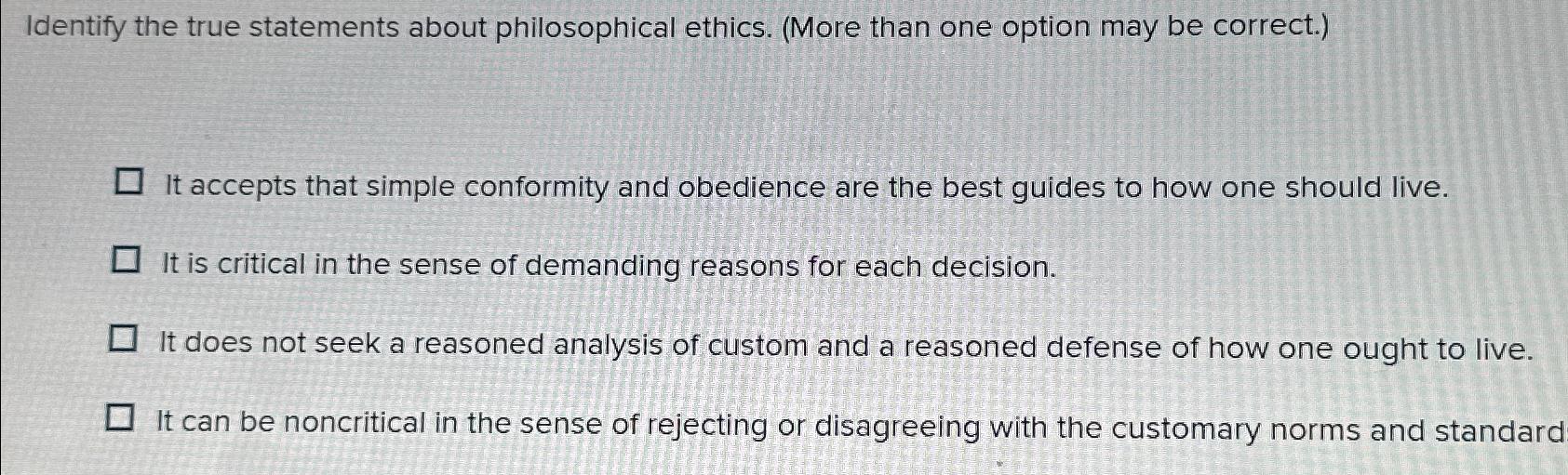 Solved Identify the true statements about philosophical | Chegg.com