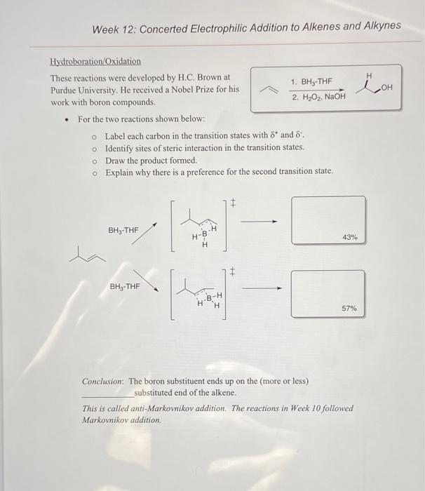Solved Week 12: Concerted Electrophilic Addition to Alkenes | Chegg.com