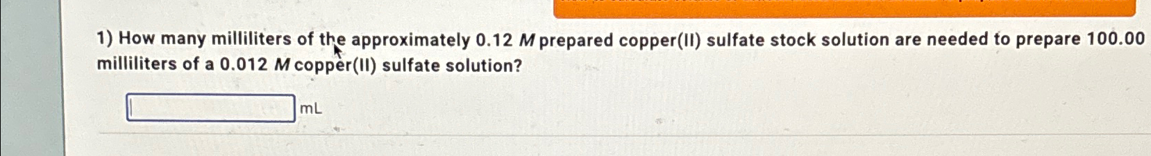Solved How many milliliters of the approximately 0.12M | Chegg.com