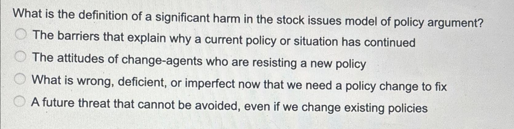 Solved What is the definition of a significant harm in the | Chegg.com