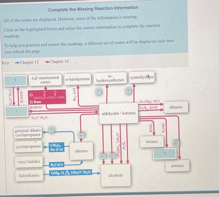 Solved Complete the Missing Reaction Information All of the | Chegg.com