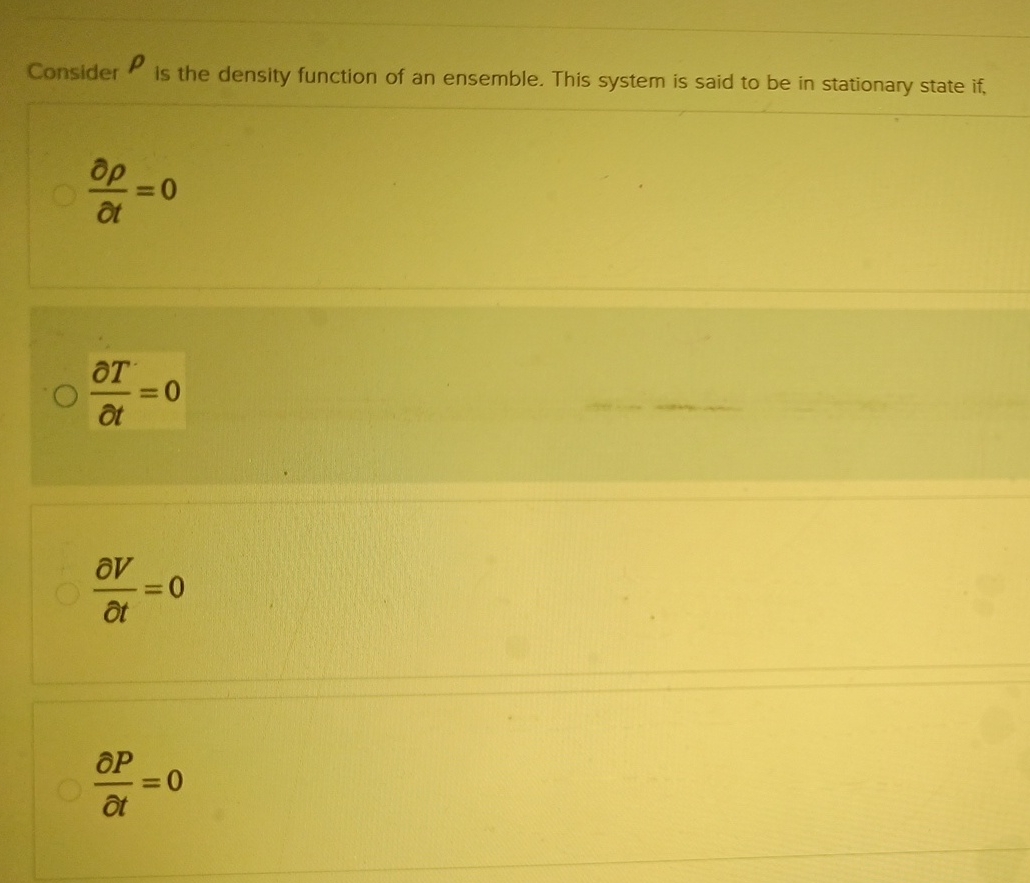 Solved Consider ρ ﻿is the density function of an ensemble. | Chegg.com