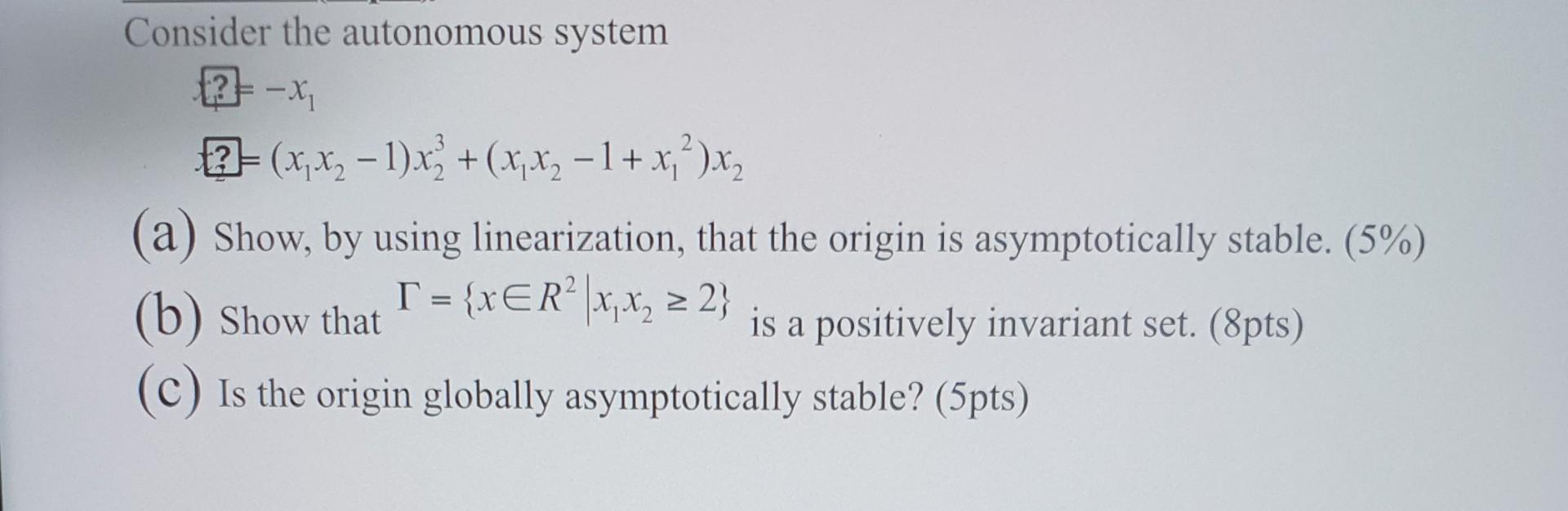 Consider the autonomous system | Chegg.com
