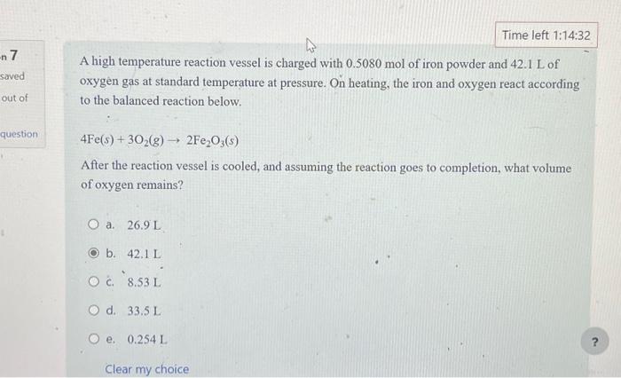 Solved A high temperature reaction vessel is charged with | Chegg.com