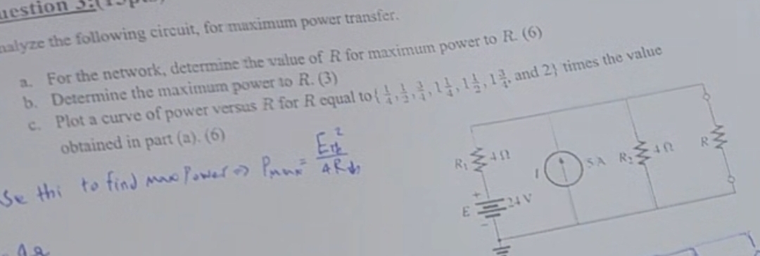 Solved b. ﻿Determine the mak deternine the value of R ﻿for | Chegg.com