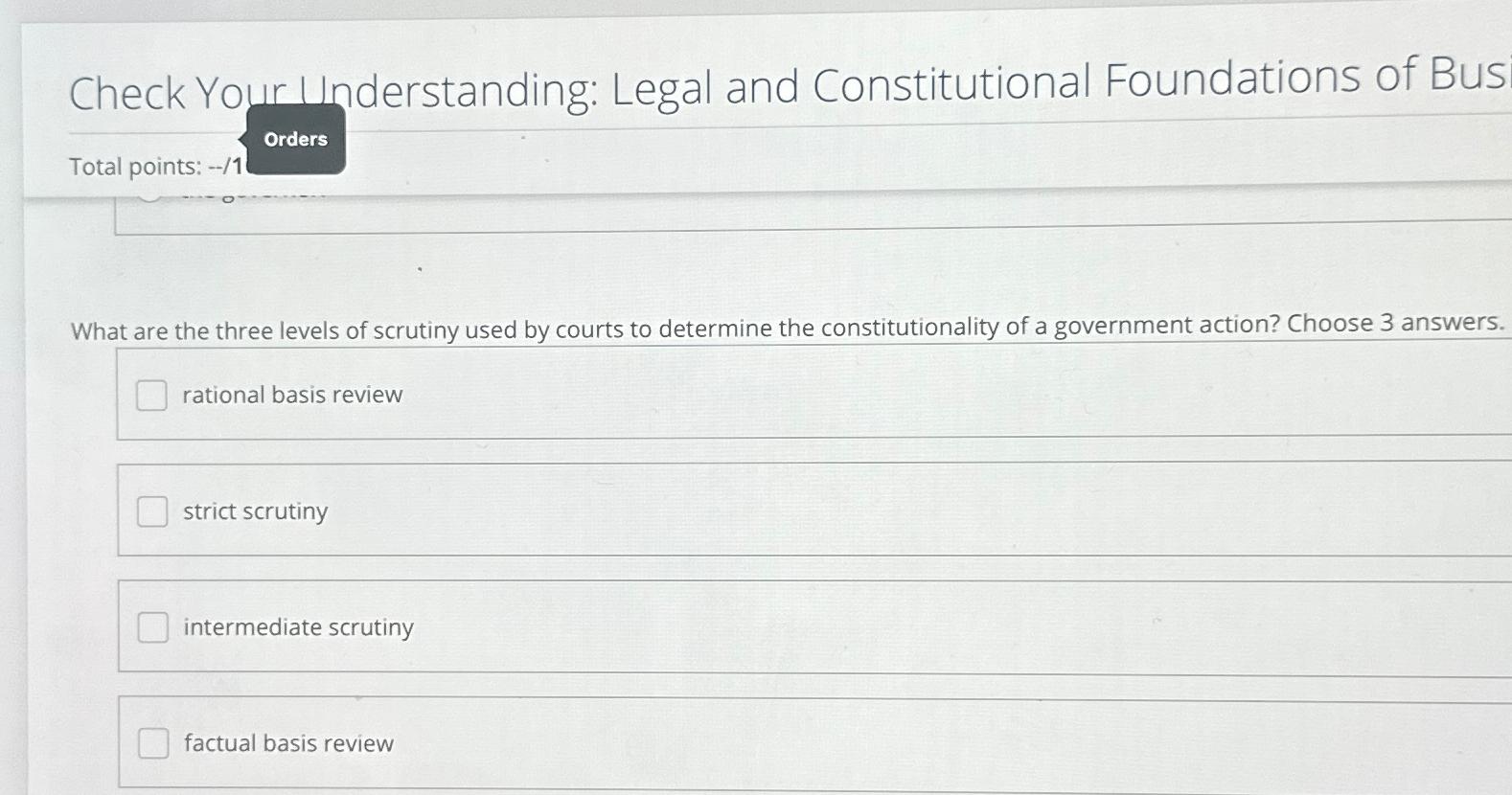 Solved Check Your Understanding: Legal and Constitutional | Chegg.com