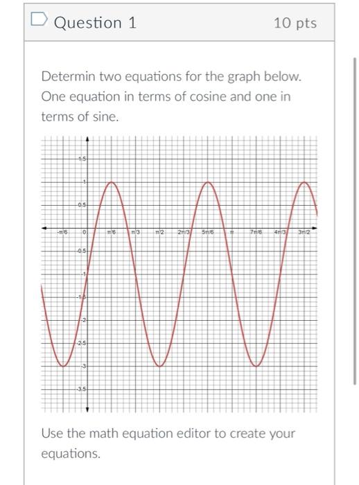Solved Question 1 10pts Determin two equations for the graph | Chegg.com Solved Question 1 10pts Determin two equations for the graph | Chegg.com