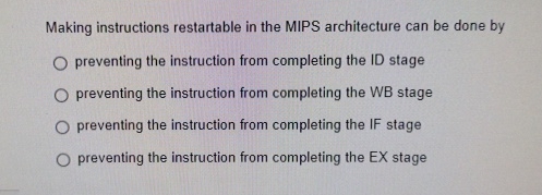 Solved Making instructions restartable in the MIPS | Chegg.com