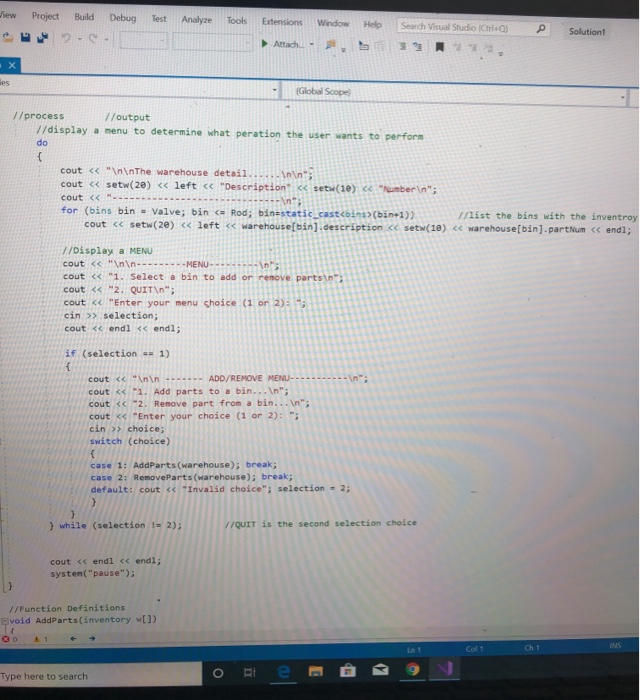Solved *******MODIFICATION*********** "Modify Inventory Bins | Chegg.com