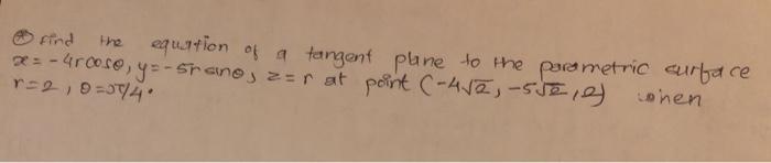 Solved Find the equation of a tangent pune to the parametric | Chegg.com