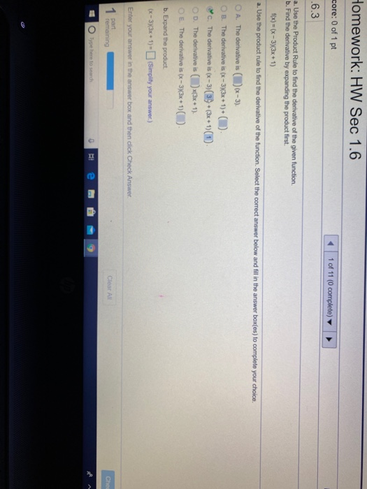 Solved Homework Hw Sec 1 6 Core 0 Of 1 Pt 6 3 1 Of 11 0