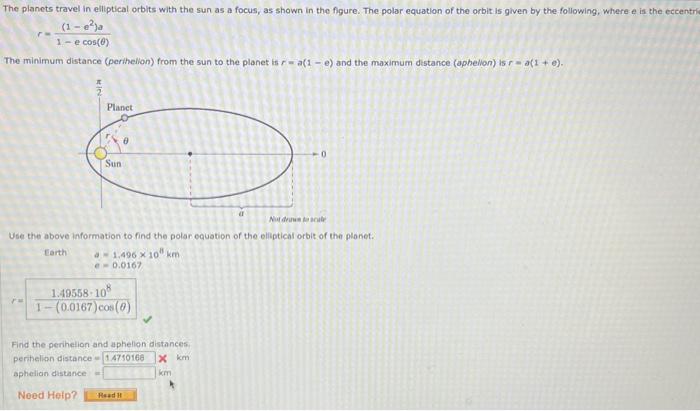 Solved The planets travel in elliptical orbits with the sun | Chegg.com