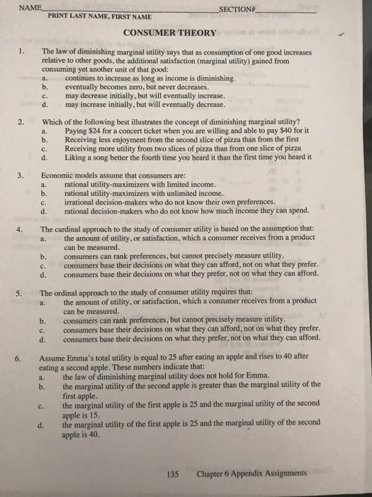 Solved NAME SECTION PRINT LAST NAME, FIRST NAME 1. a. 2. a. | Chegg.com
