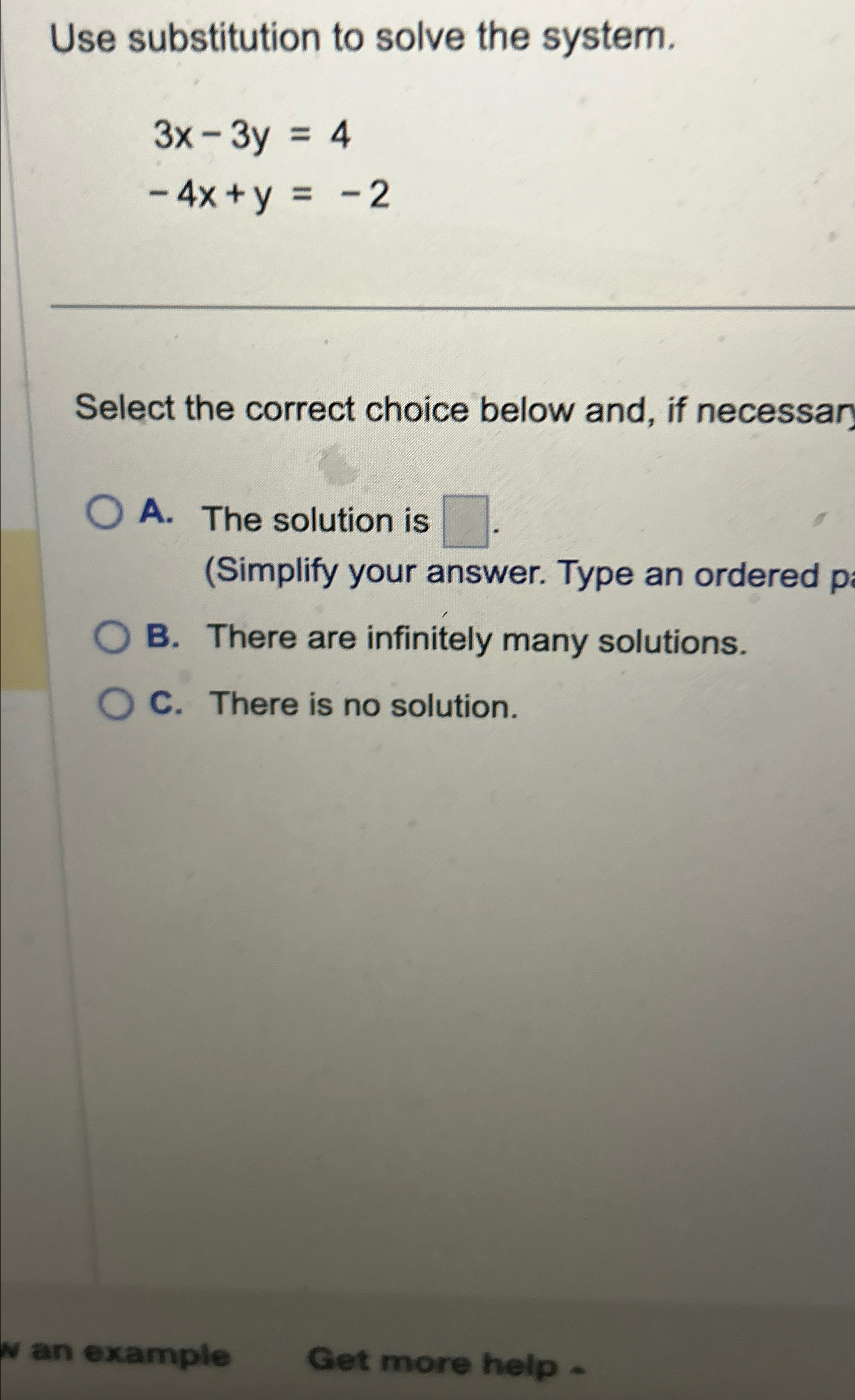 Solved Use substitution to solve the | Chegg.com