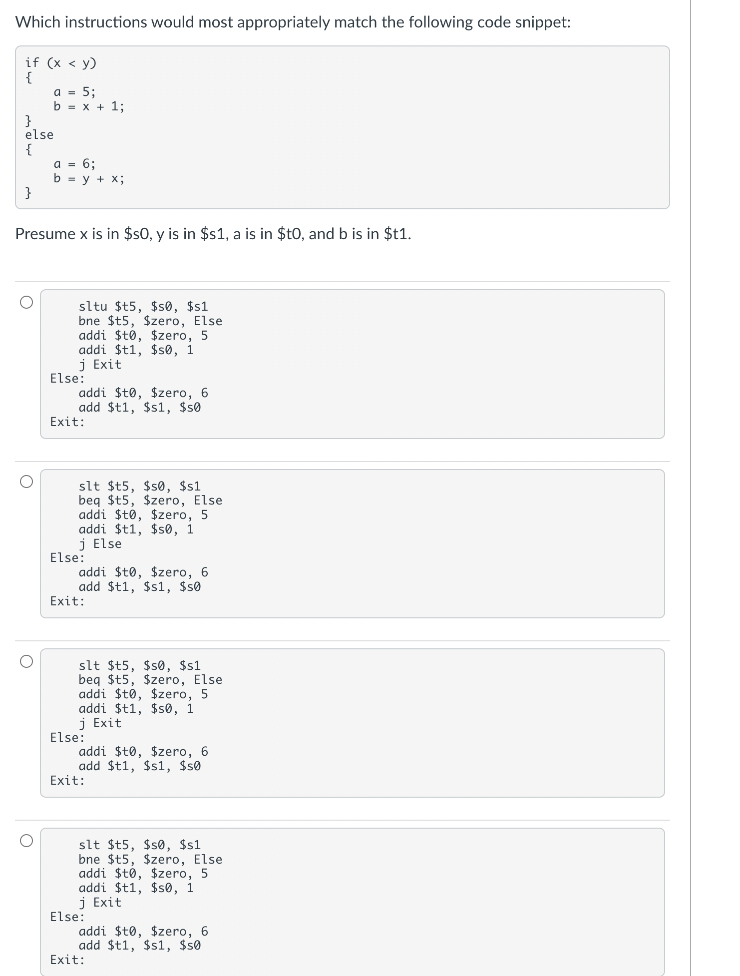 Solved Which instructions would most appropriately match the | Chegg.com
