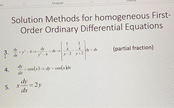 Solved Solve for (y) using the First order Ordinary | Chegg.com