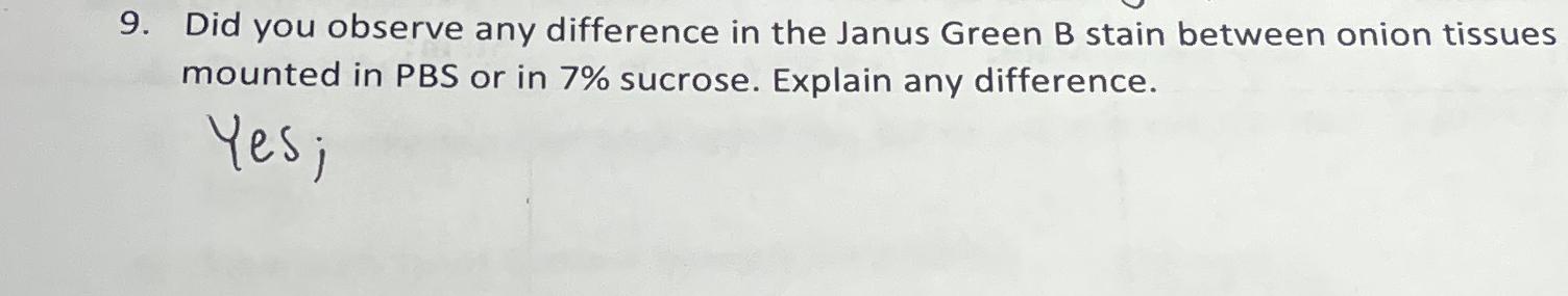 Solved Did you observe any difference in the Janus Green B | Chegg.com