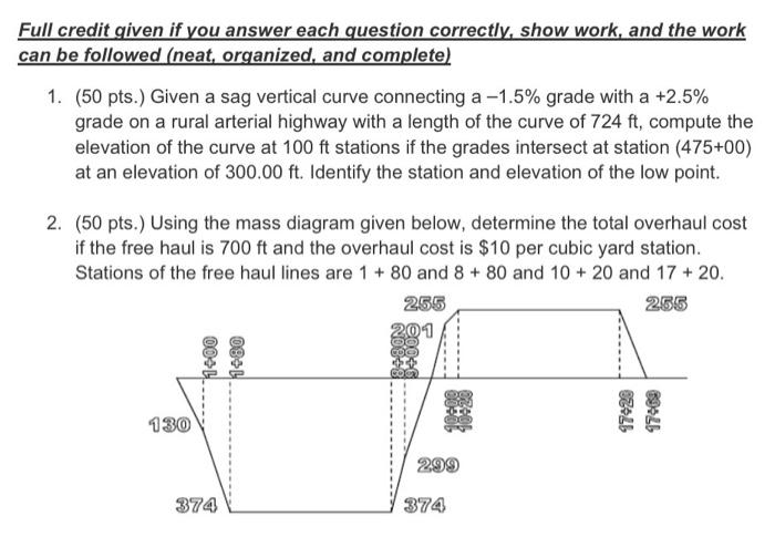 Solved Full credit given if you answer each question | Chegg.com