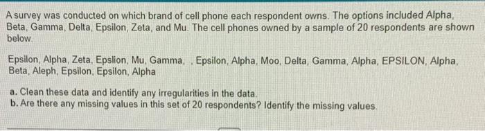 Solved A survey was conducted on which brand of cell phone | Chegg.com