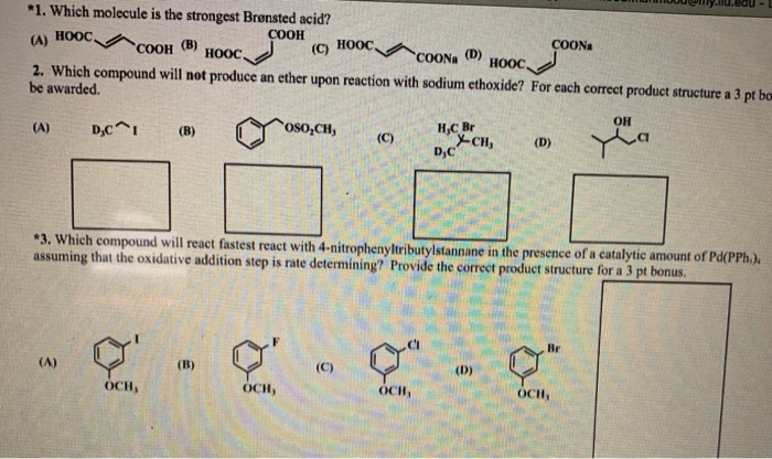 Solved COOHHOOC (A) HOOC -COOH ĐI HOOC "1. Which molecule is | Chegg.com