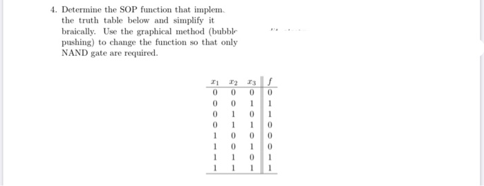 Solved 4. Determine the SOP function that implem the truth | Chegg.com