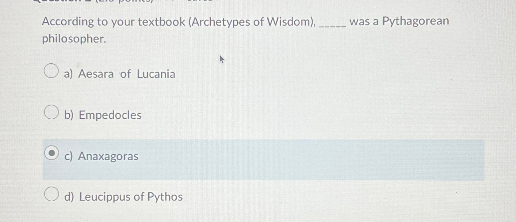 Solved According to your textbook (Archetypes of Wisdom), | Chegg.com