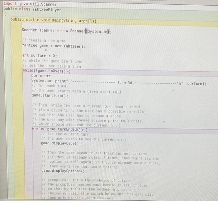 Solved import java.util.Scanner; public class YahtzeePlayer | Chegg.com