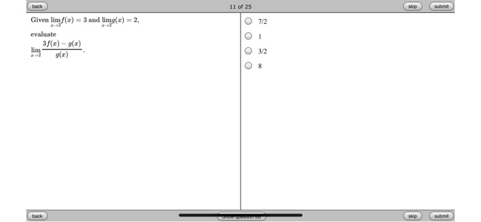 Solved hack 11 of 25 Given limf(x) = 3 and limg(x) = 2, | Chegg.com Solved hack 11 of 25 Given limf(x) = 3 and limg(x) = 2, | Chegg.com