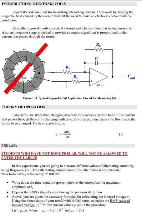 INTRODUCTION: ROGOWSKI COILS Rogowski coils are used | Chegg.com