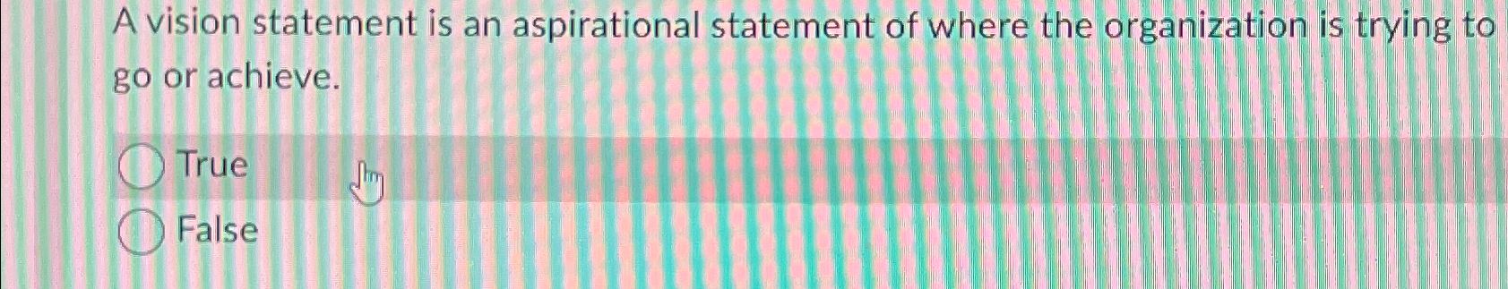 Solved A vision statement is an aspirational statement of | Chegg.com