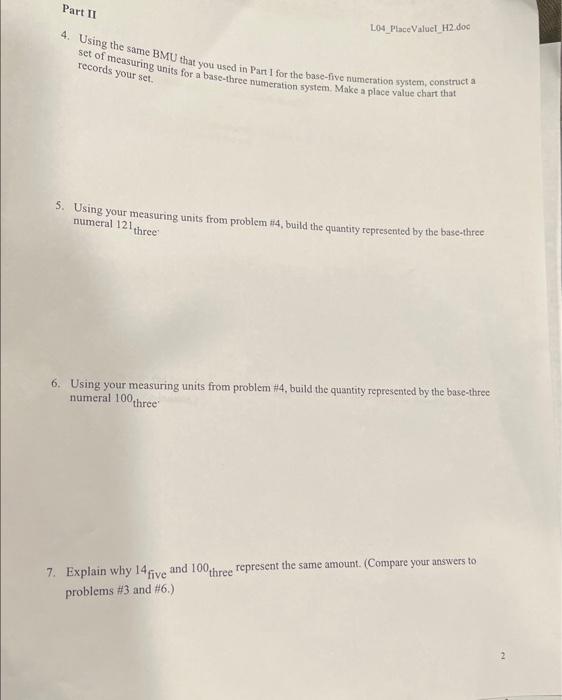 Solved LO4_FlaceValuel_H2 doc 4. Using the same BMU that you | Chegg.com