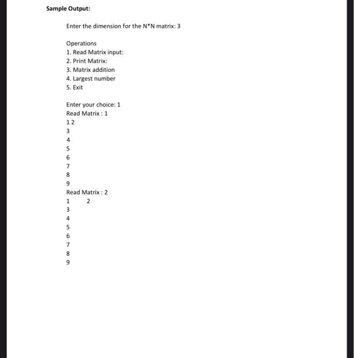 Solved Problem 1 File Name Matrixjava Class Name Matrix