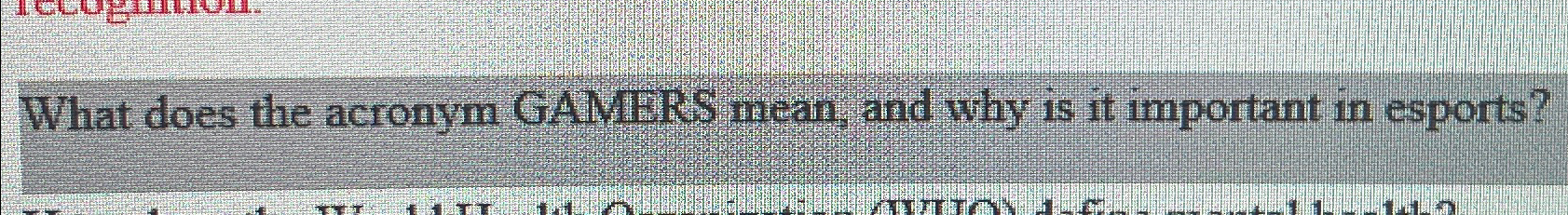 Solved What does the acronym GAMBRS mean, and why is it | Chegg.com