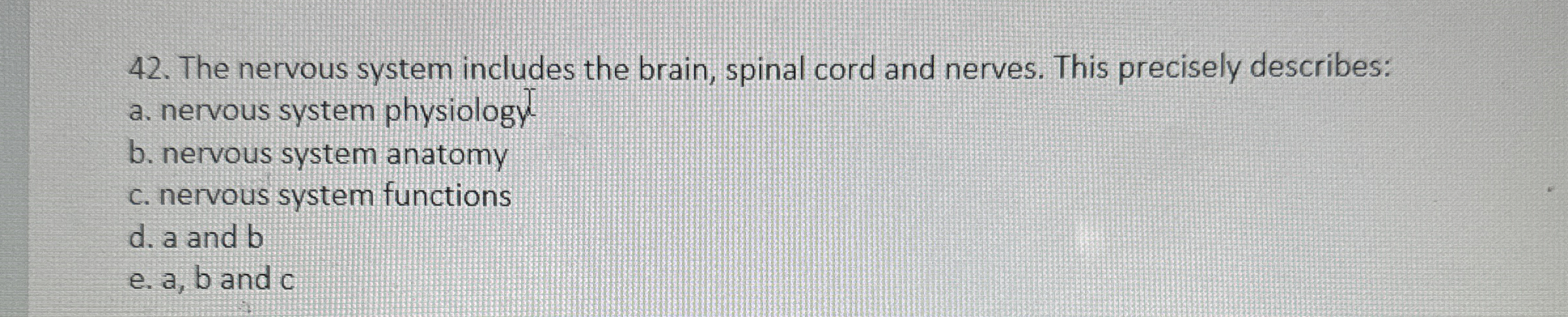 Solved The nervous system includes the brain, spinal cord | Chegg.com