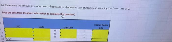 Solved b1. Determine the amount of product costs that would | Chegg.com