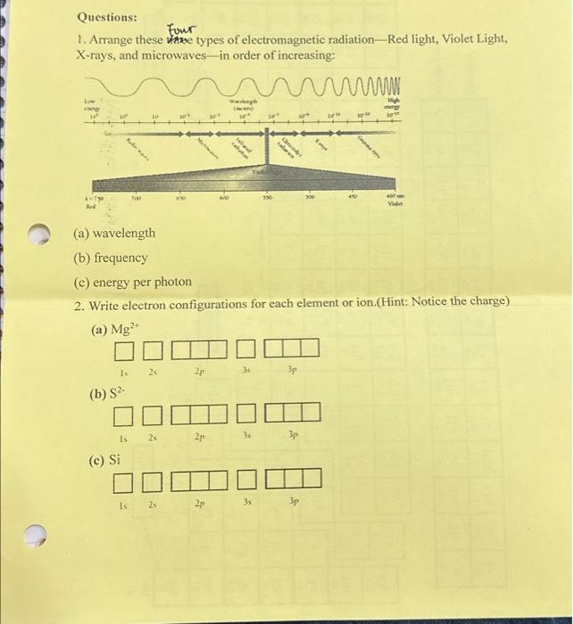 Solved Questions: Four 1. Arrange these be types of | Chegg.com