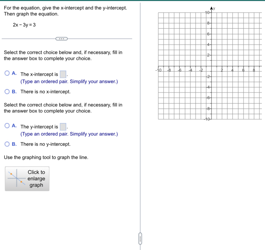 Solved For the equation, give the x-intercept and the | Chegg.com