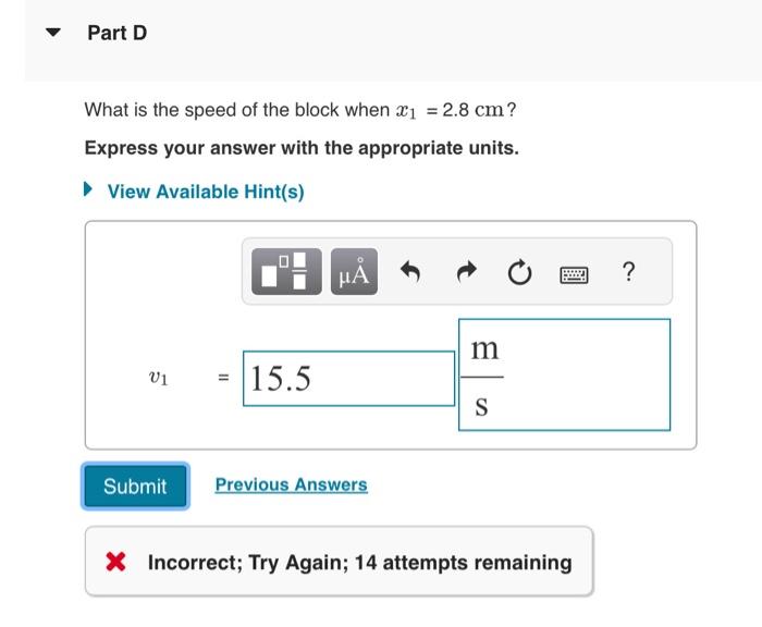 Solved A 200 g block attached to a spring with spring | Chegg.com