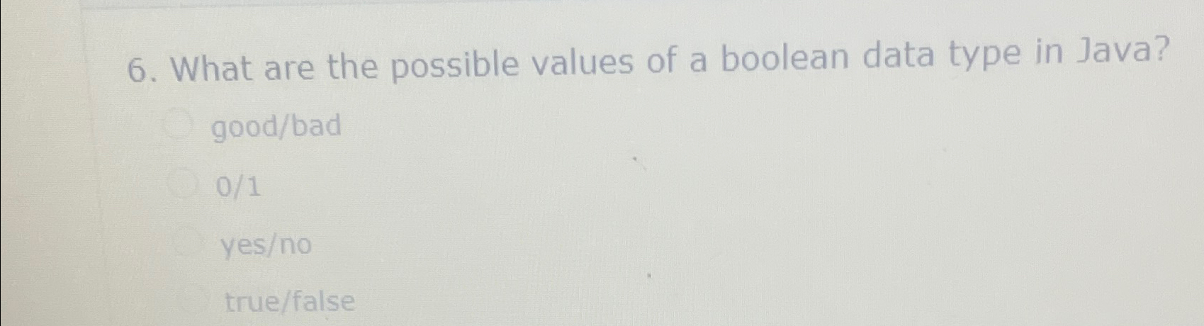 What are the possible values of a boolean data type | Chegg.com