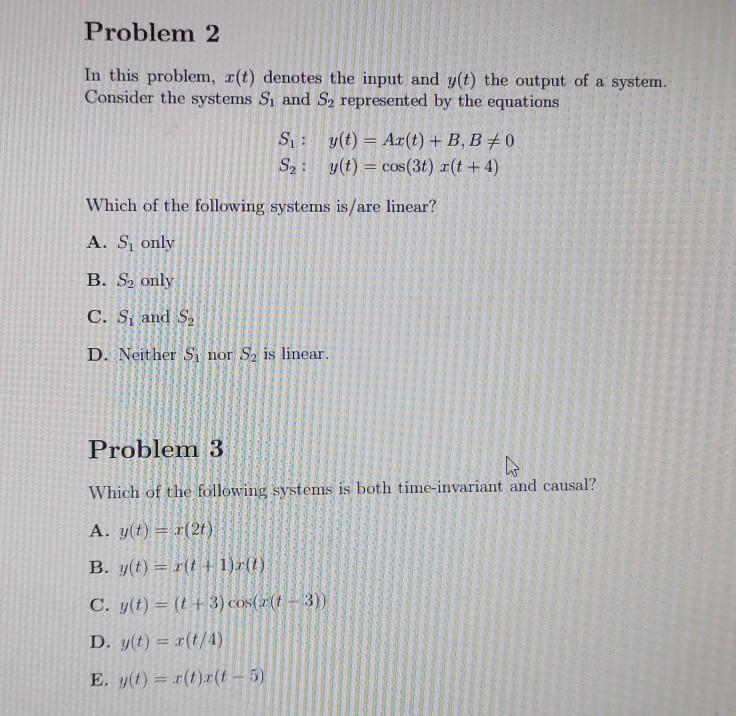 Solved Consider the following exponentially decaying | Chegg.com