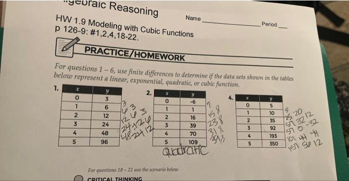 Solved For questions 1−6, use finite differences to | Chegg.com