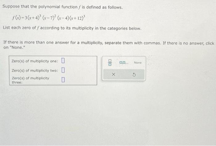 Solved Suppose that the polynomial function f is defined as | Chegg.com