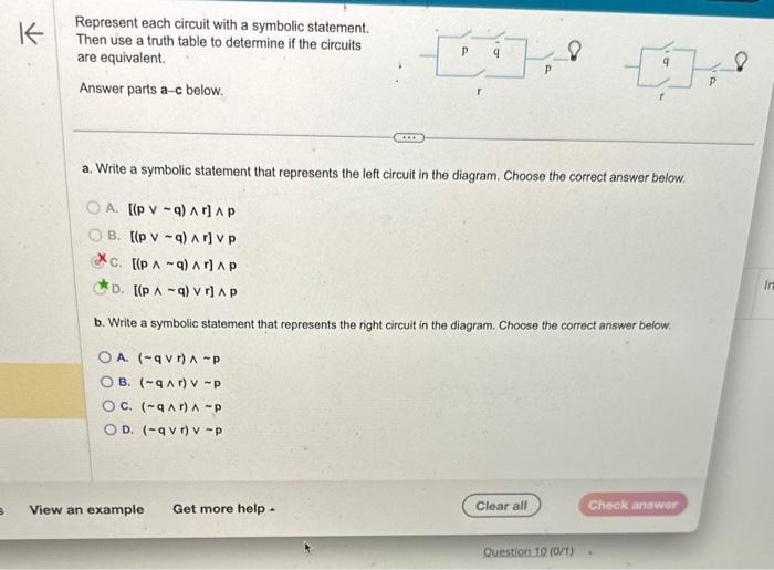 Solved Represent each circuit with a symbolic statement. | Chegg.com