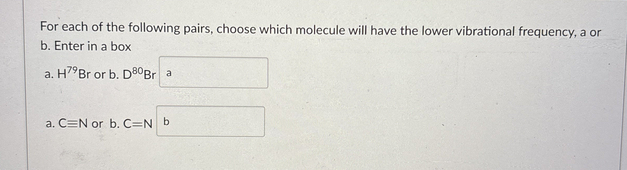Solved For each of the following pairs, choose which | Chegg.com