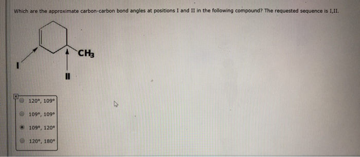 Solved Which are the approximate carbon-carbon bond angles | Chegg.com