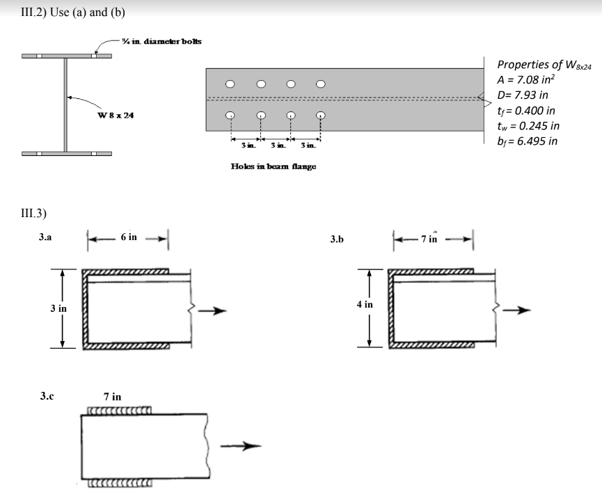 Solved III. Determine the shear lag factor, Reduction | Chegg.com