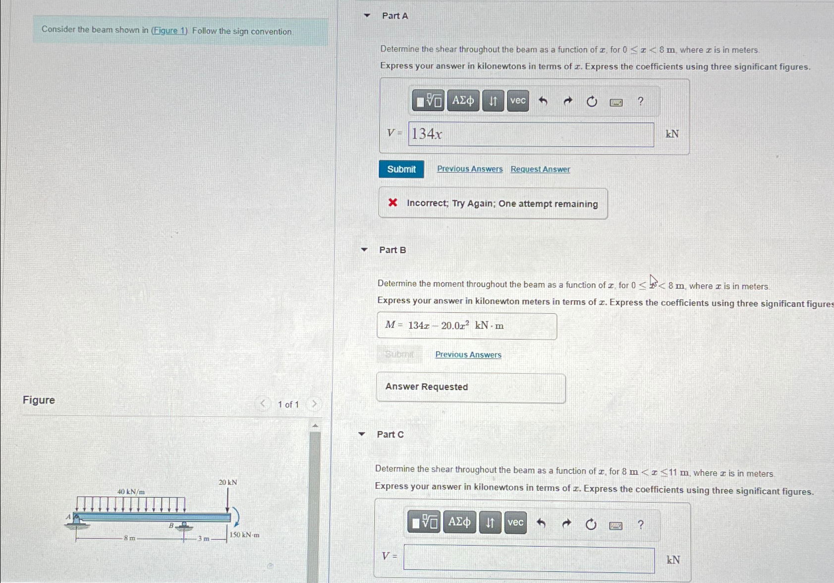 Solved Part AConsider the beam shown in (Figure 1). ﻿Follow | Chegg.com
