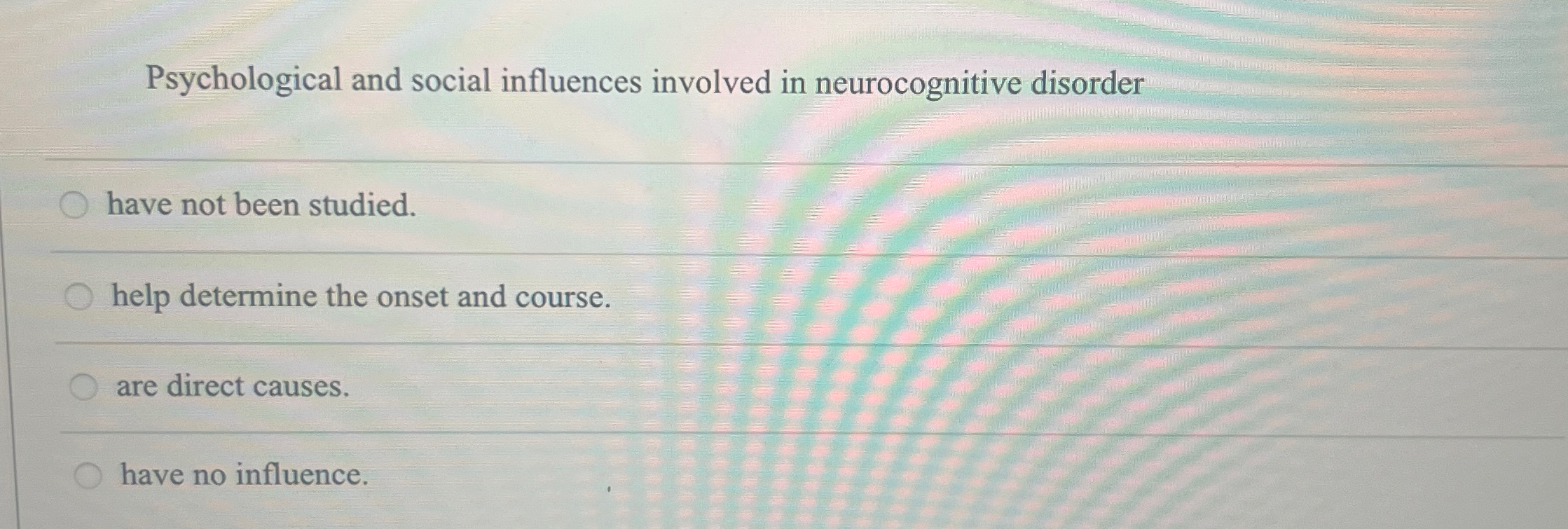 Solved Psychological and social influences involved in | Chegg.com